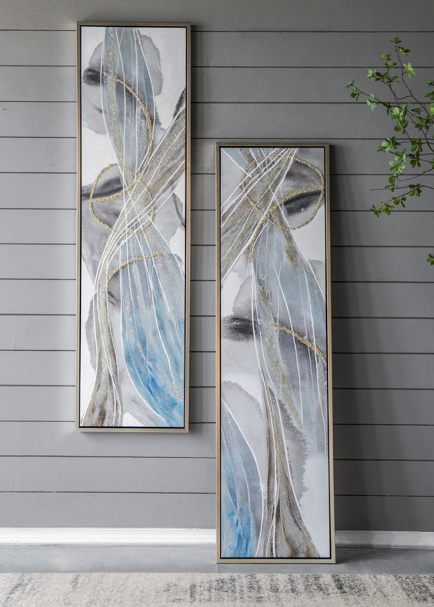 Elongated Modern Abstract Oil Paintings, Wall Art For Living Room Dini ...
