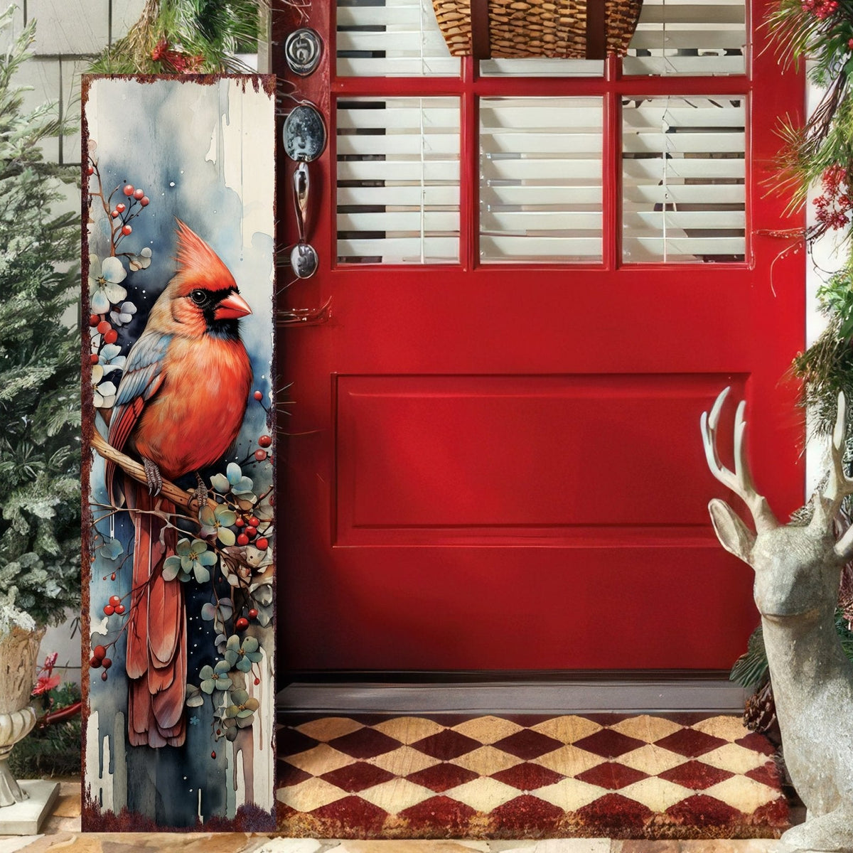 36in Red Cardinal Christmas Porch Sign - Tuesday Morning