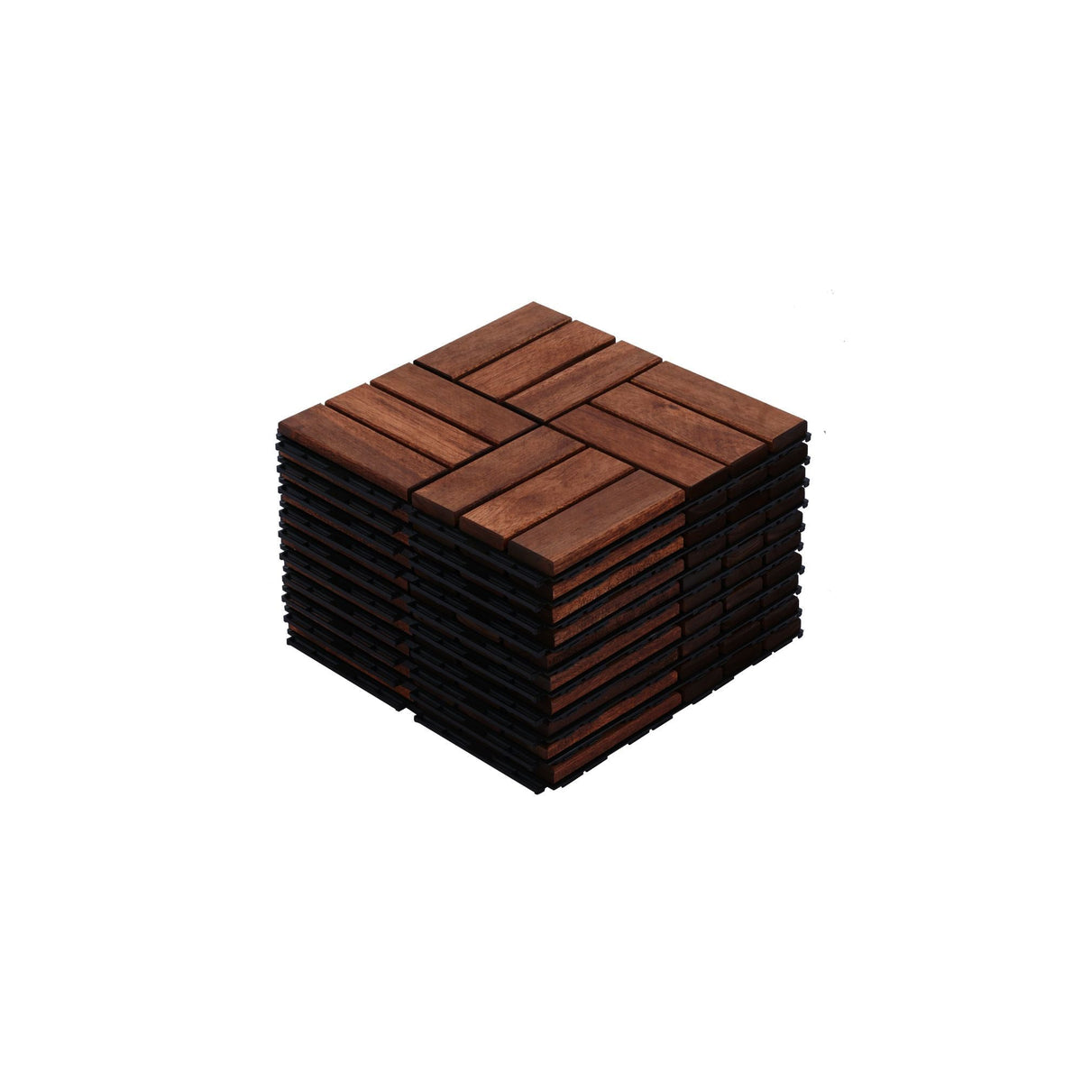 Interlocking Deck Tiles Checker Pattern, Square Acacia Hardwood Outdoo ...