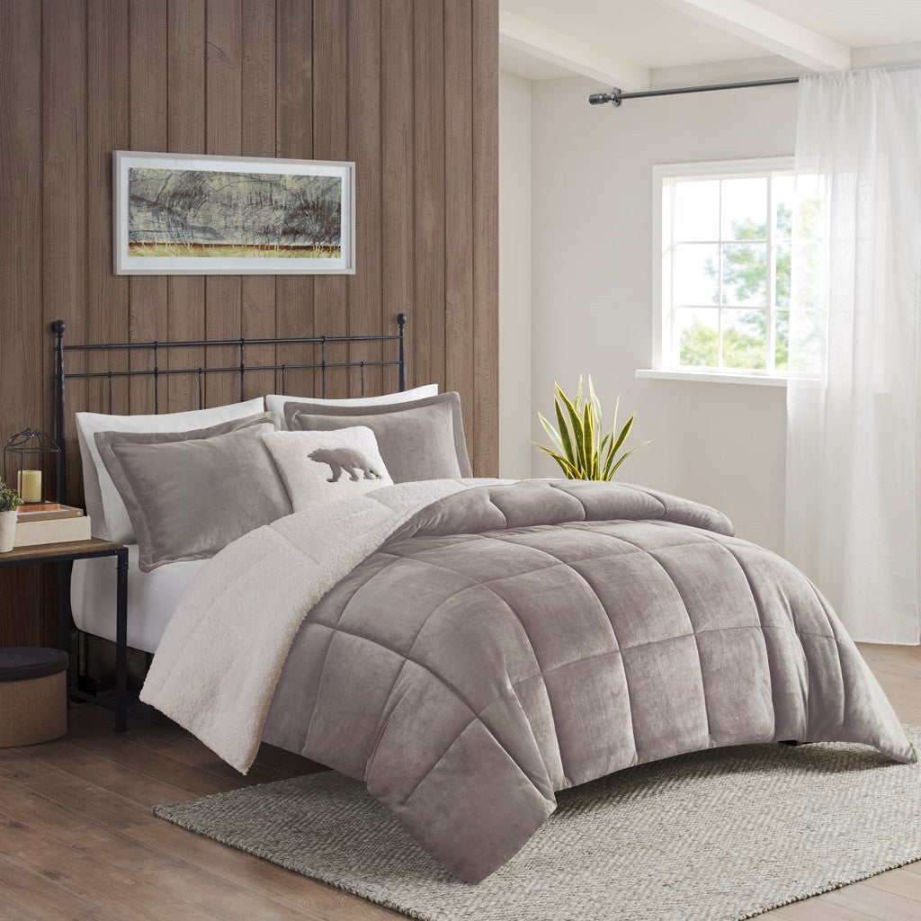 Full/Queen Plush to Sherpa Down Alternative Comforter Set – Tuesday Morning