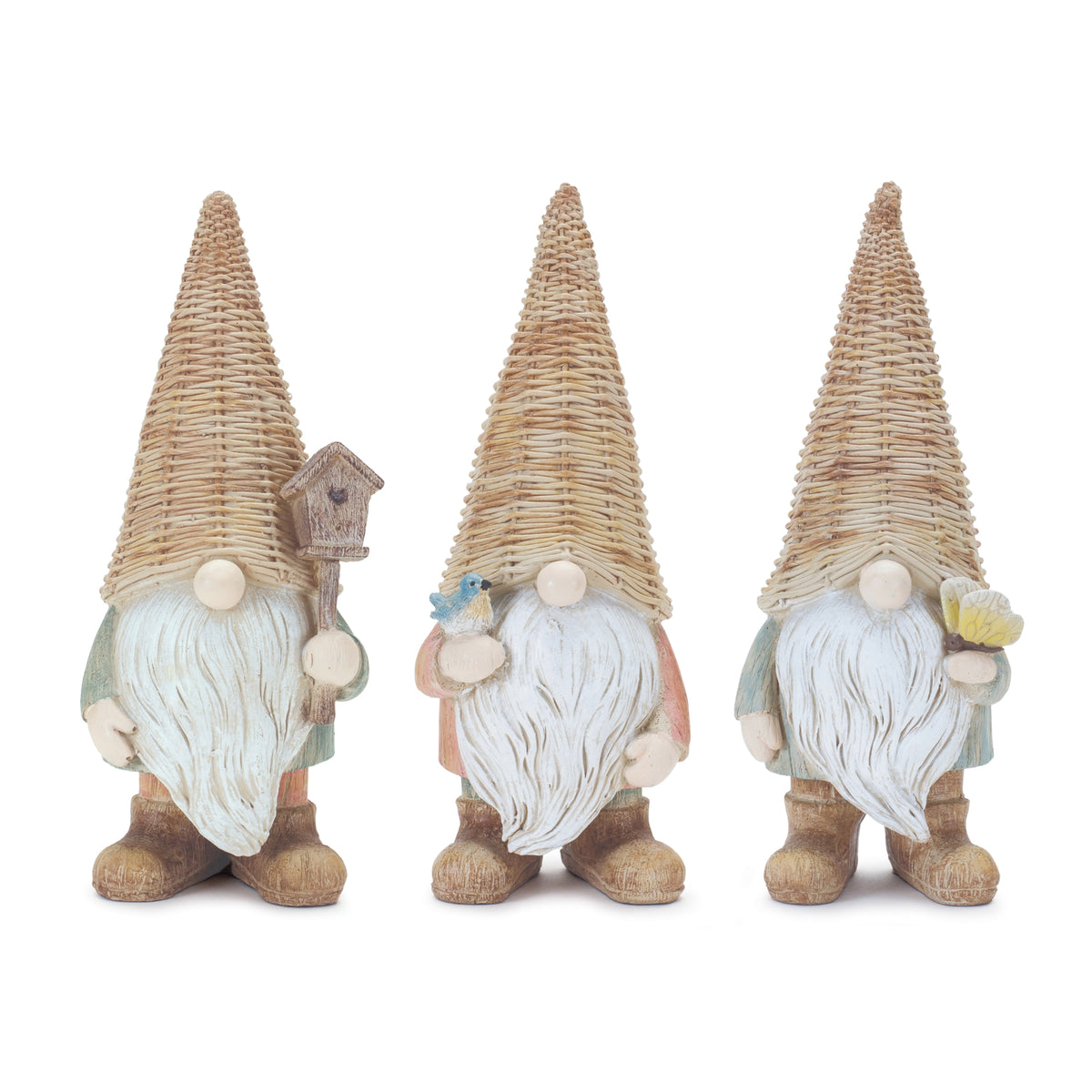 Wicker Gnome Figurine (Set of 3) - Tuesday Morning
