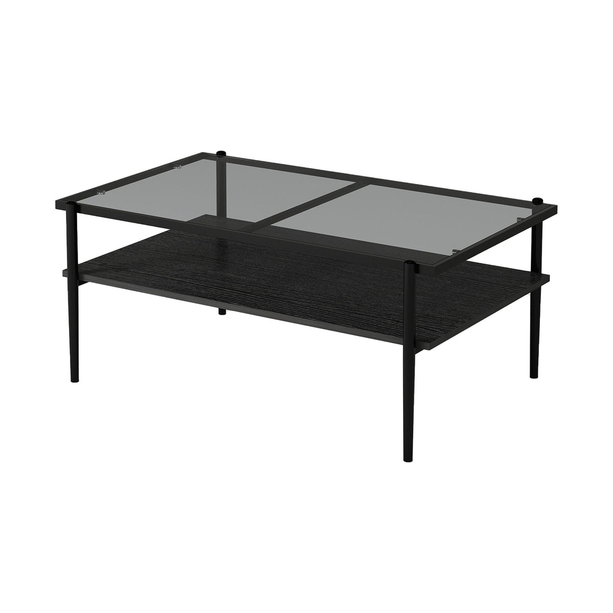 Rectangle Coffee Table With Tempered Glass Top And Legs, Modern Table ...