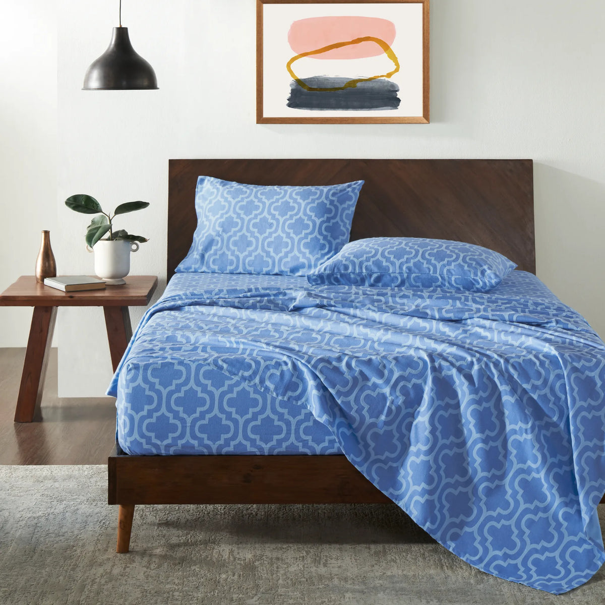 100% Cotton Flannel Bed Sheet Set Trellis Deep Pocket 4-Piece – Tuesday ...