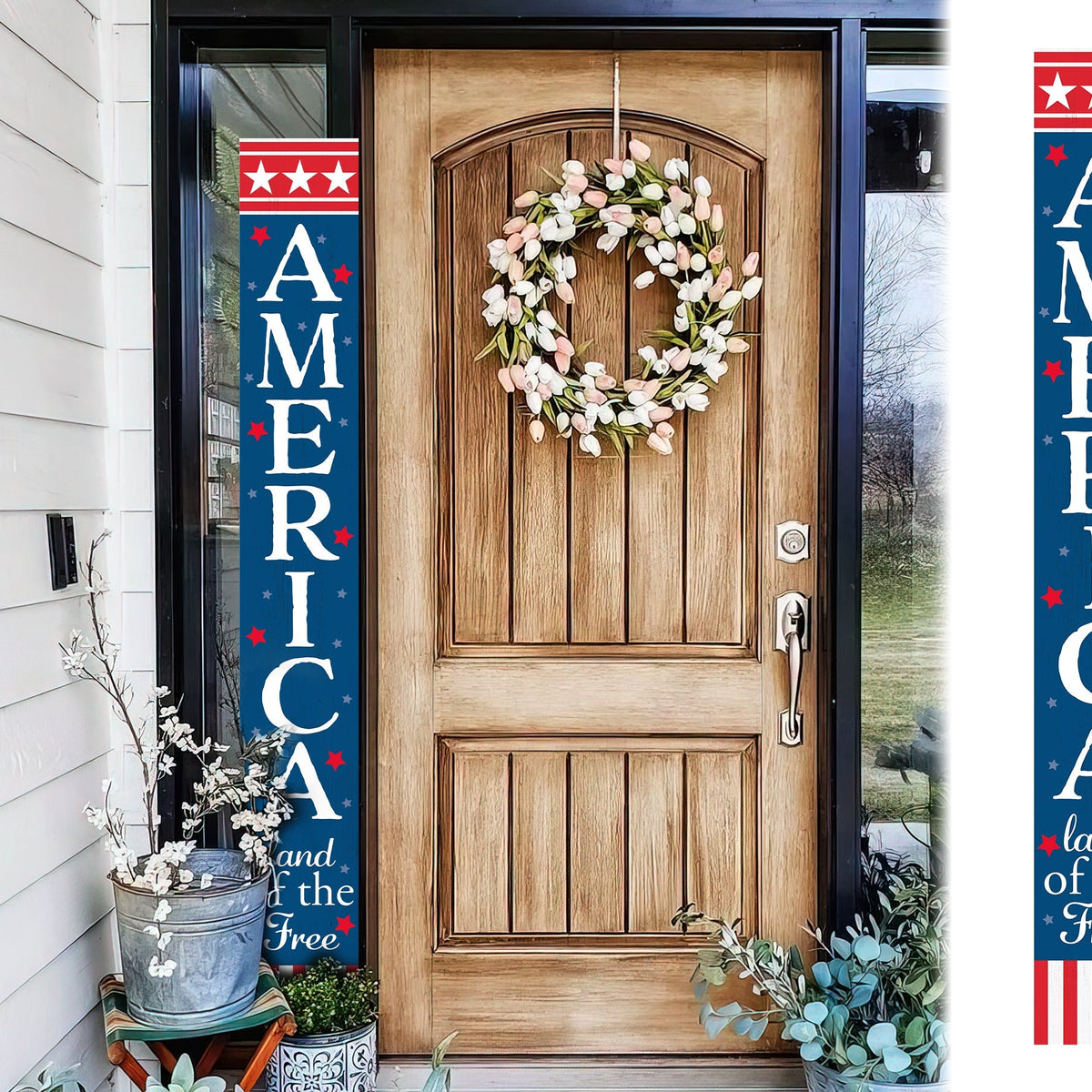 72in 4th of July America Land of the Free Sign | Patriotic Wooden Porc ...