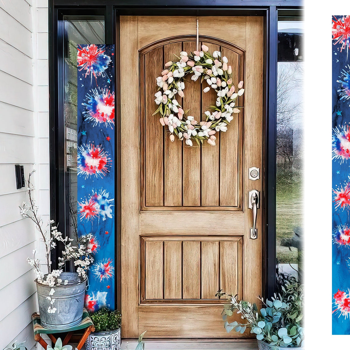 72in Firework Pattern Porch Sign - Patriotic Wooden Porch Decor | 4th ...