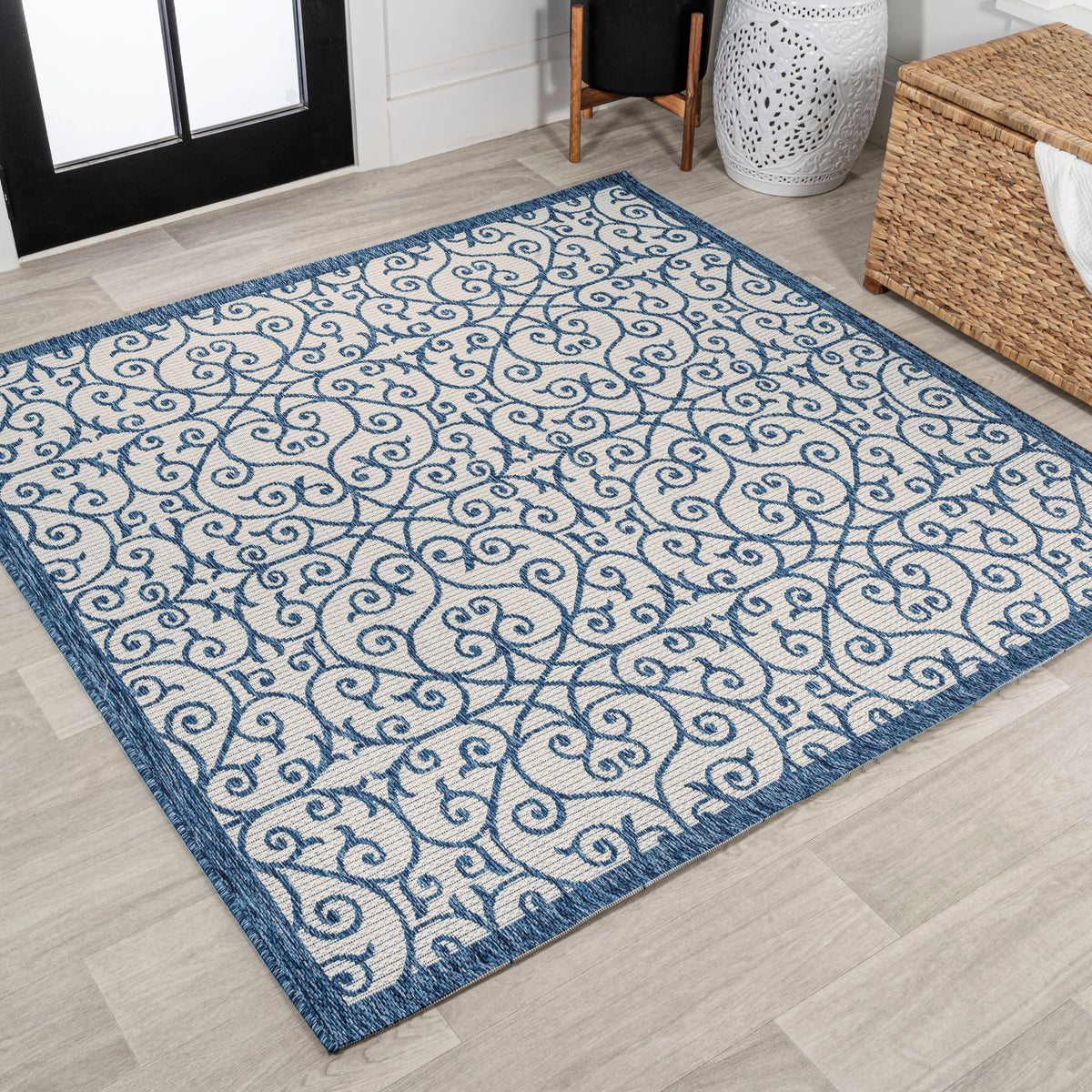 Madrid Vintage Textured Weave Indoor/Outdoor Square Area Rug - Tuesday ...