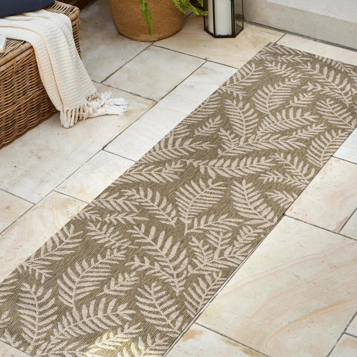 Nevis Palm Frond Indoor/Outdoor Runner Rug - Tuesday Morning