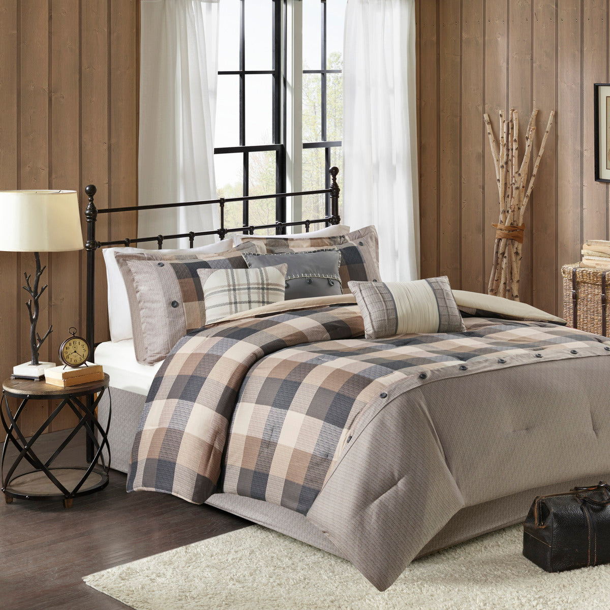 7 Piece Herringbone Comforter Set Neutral King – Tuesday Morning