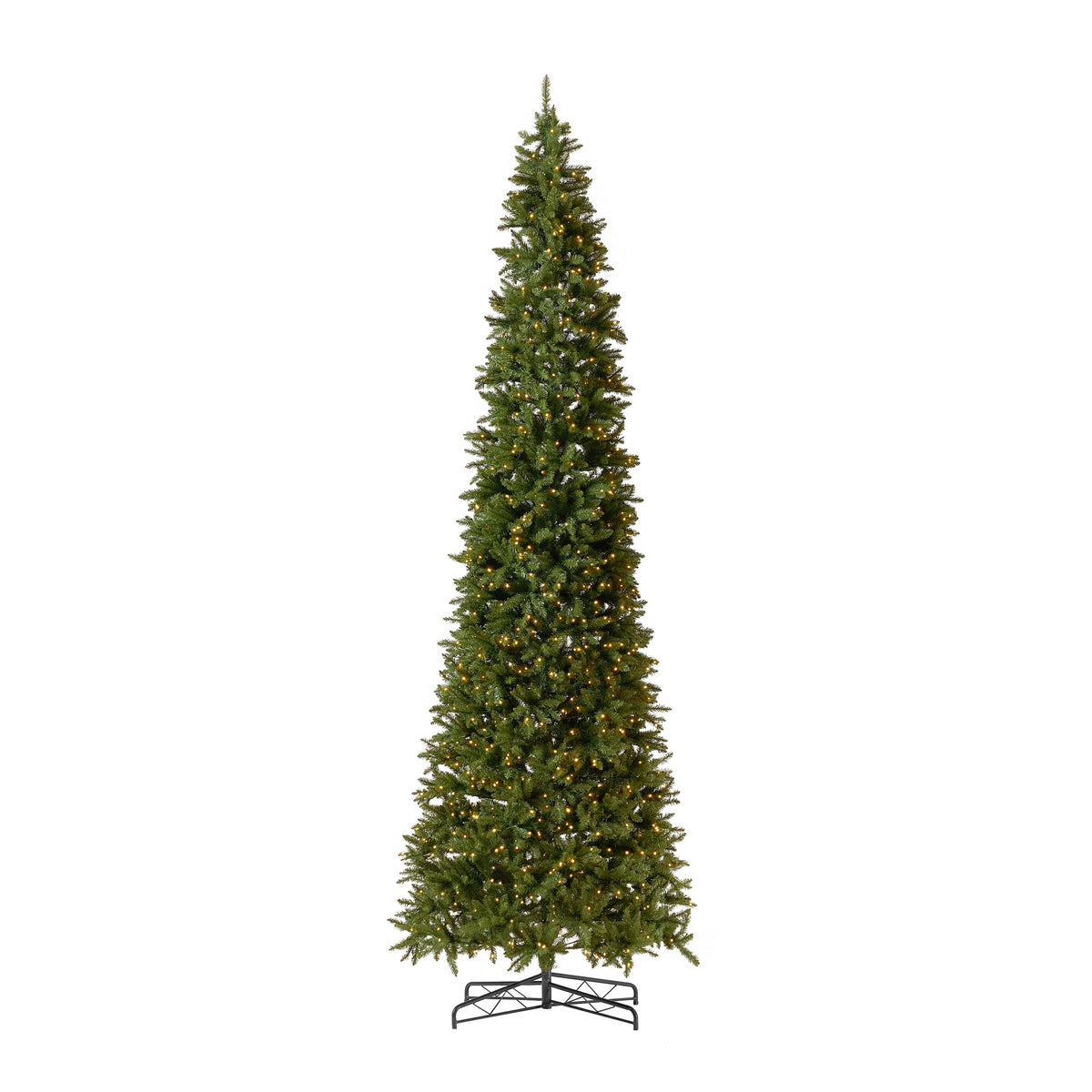 13’ Artificial Slim Green Mountain Pine Christmas Tree with 1360 Warm ...