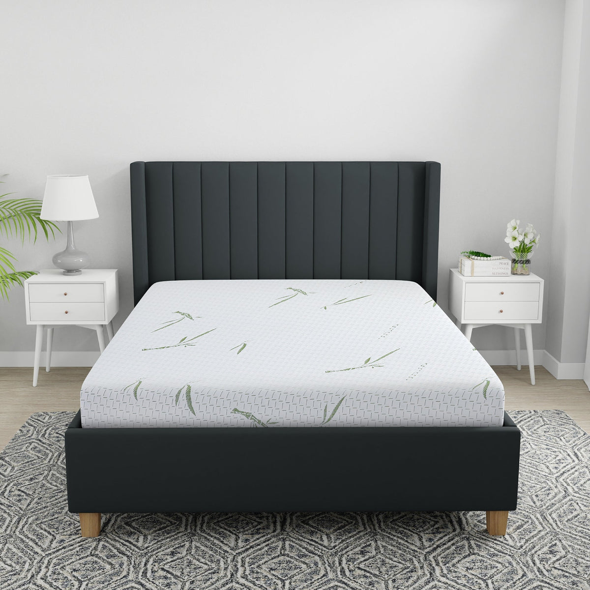 8-Inch Dual Layer Memory Foam Mattress with Bamboo Cover by Gigatech ...