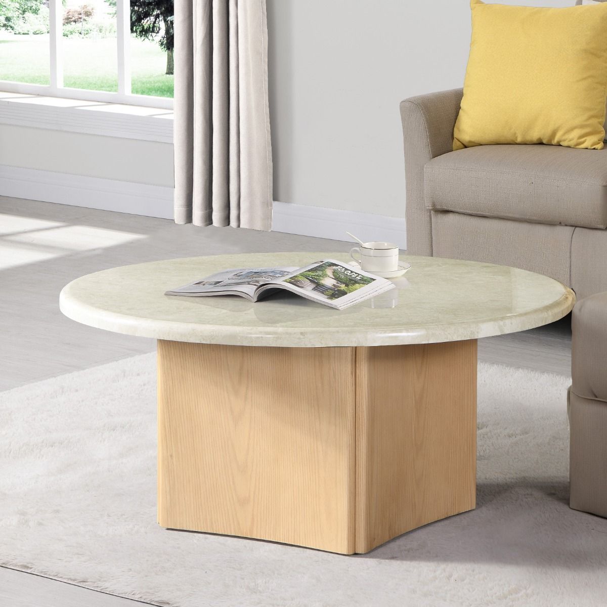 Qwin - Table With Marble Top – Tuesday Morning