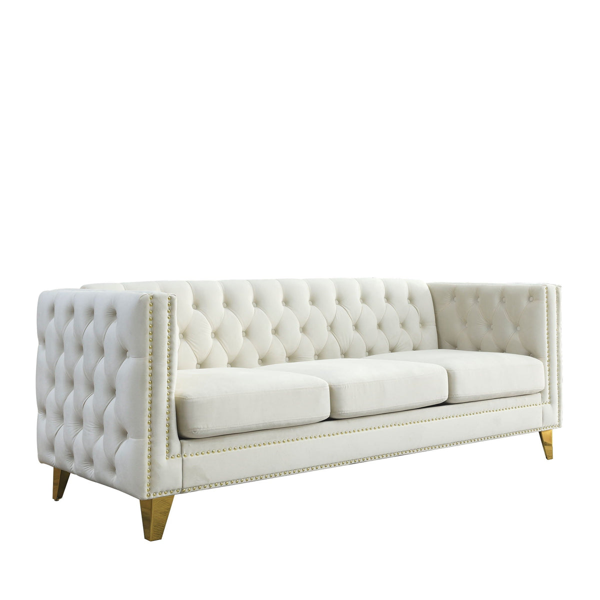 Upholstered Couch Sofa With Button Tufting For Living Room – Tuesday ...