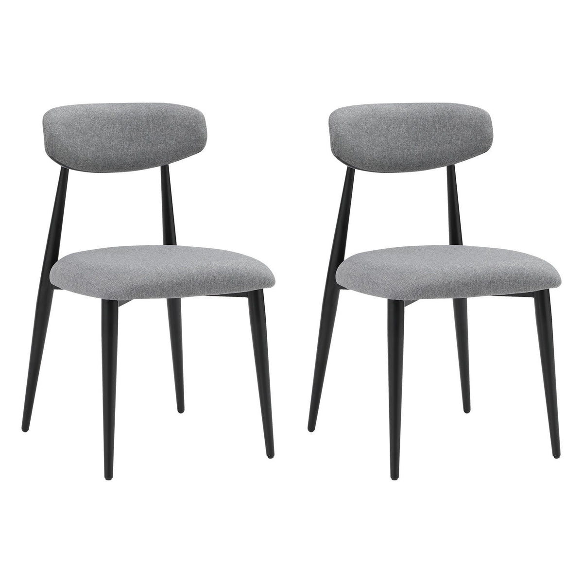 Modern Dining Chairs Set of 2 in Grey with Black Metal Frame – Tuesday ...