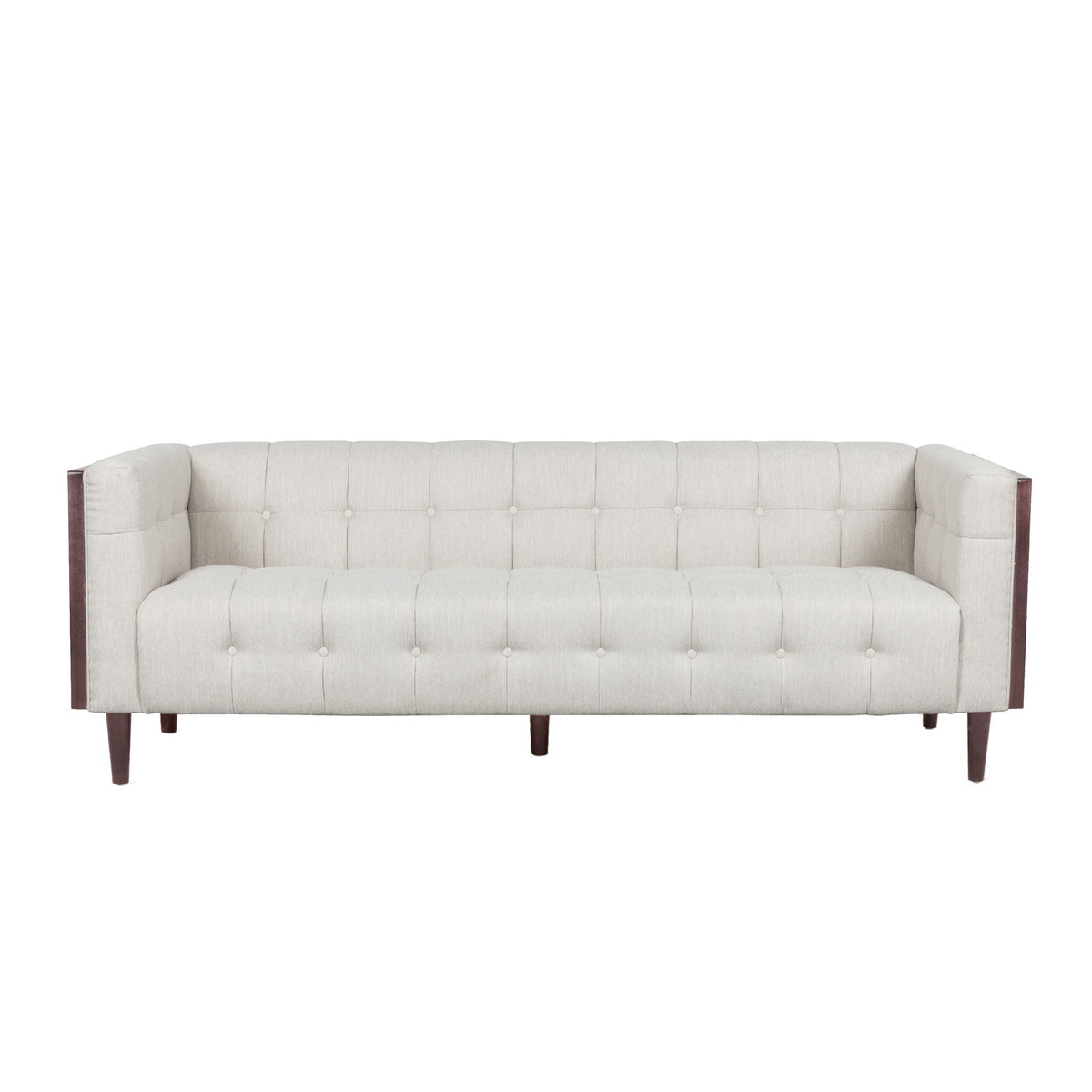 Contemporary Mid-Century Charm 3 Seater Sofa with Button Tufted Waffle ...