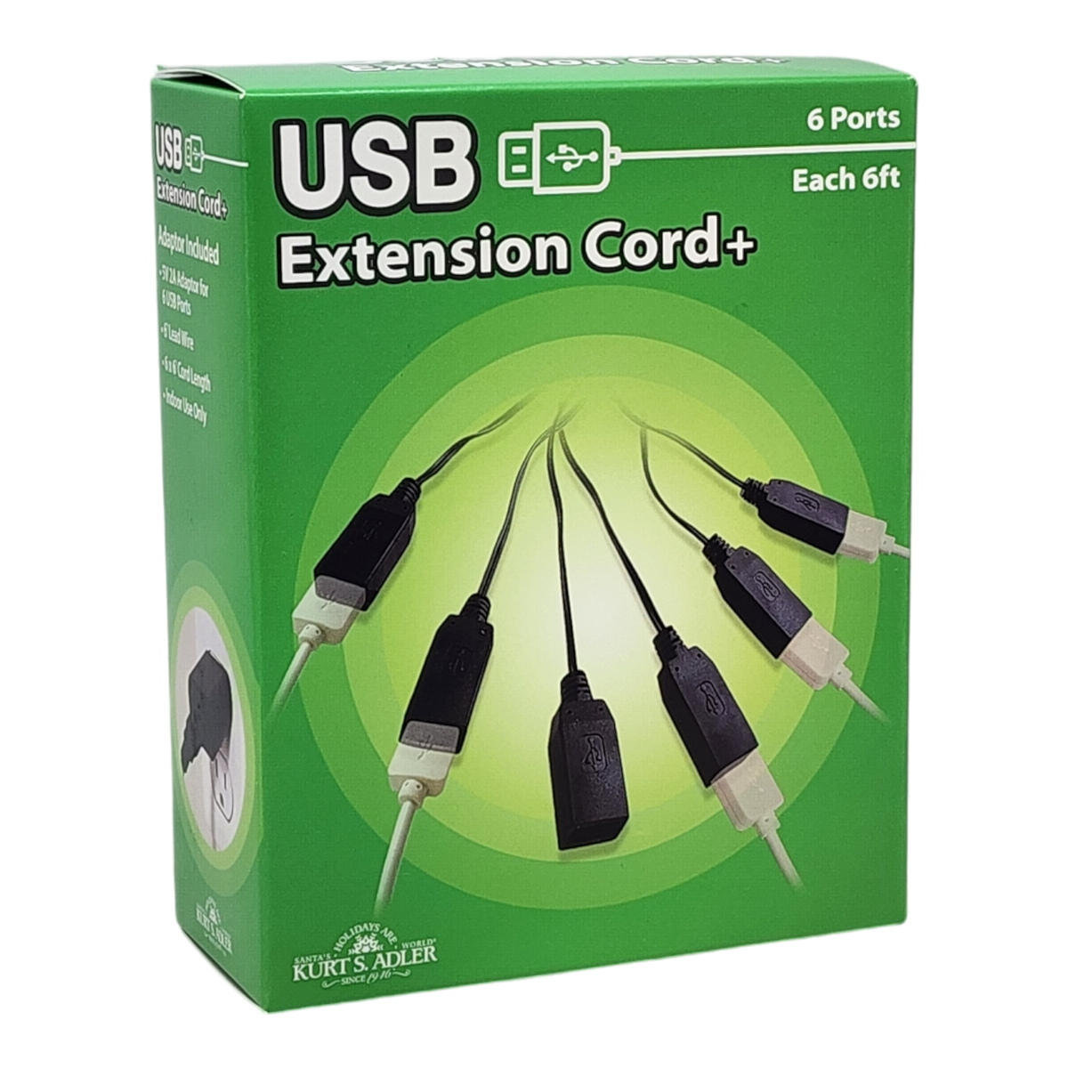 6 Port USB Extension Cord with 2 Amp Power Plug - Black – Tuesday Morning