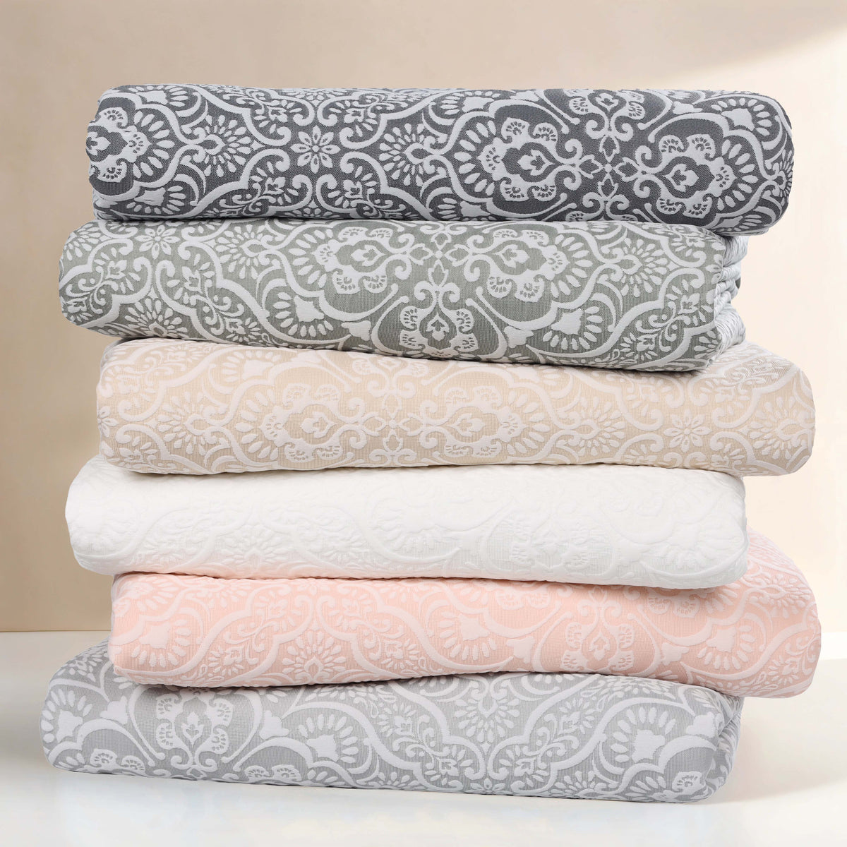 Enzy 3 Piece Medium Weight Floral Matelasse Polyester Bedspread Set ...