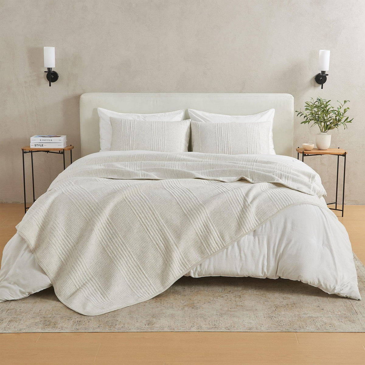 3 Piece Jersey Knit Quilt Set - Soft Cotton Blend Bedding – Tuesday Morning