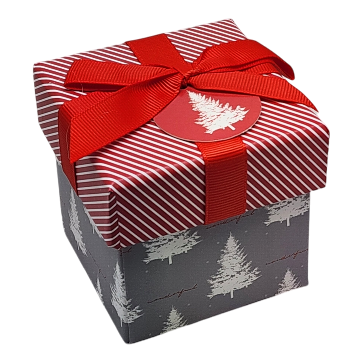 Gift Box Cube for Gift Cards - 3" x 3" - Greyscale Trees – Tuesday Morning