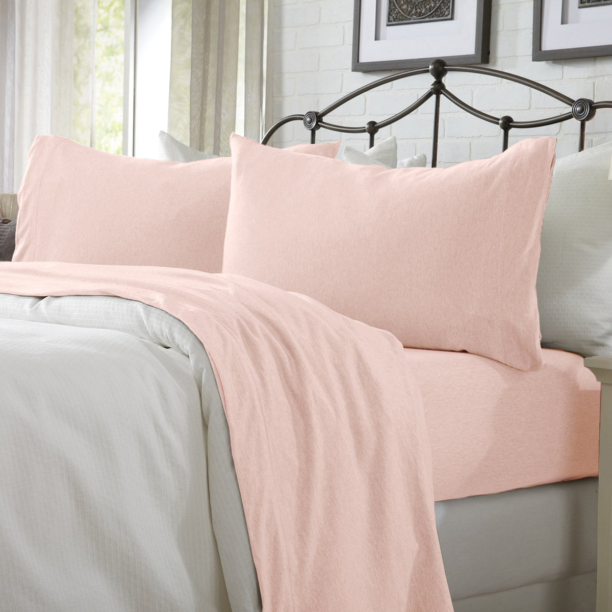 4-Piece Jersey Sheet Set - Soft Cotton-Poly Bed Sheets – Tuesday Morning