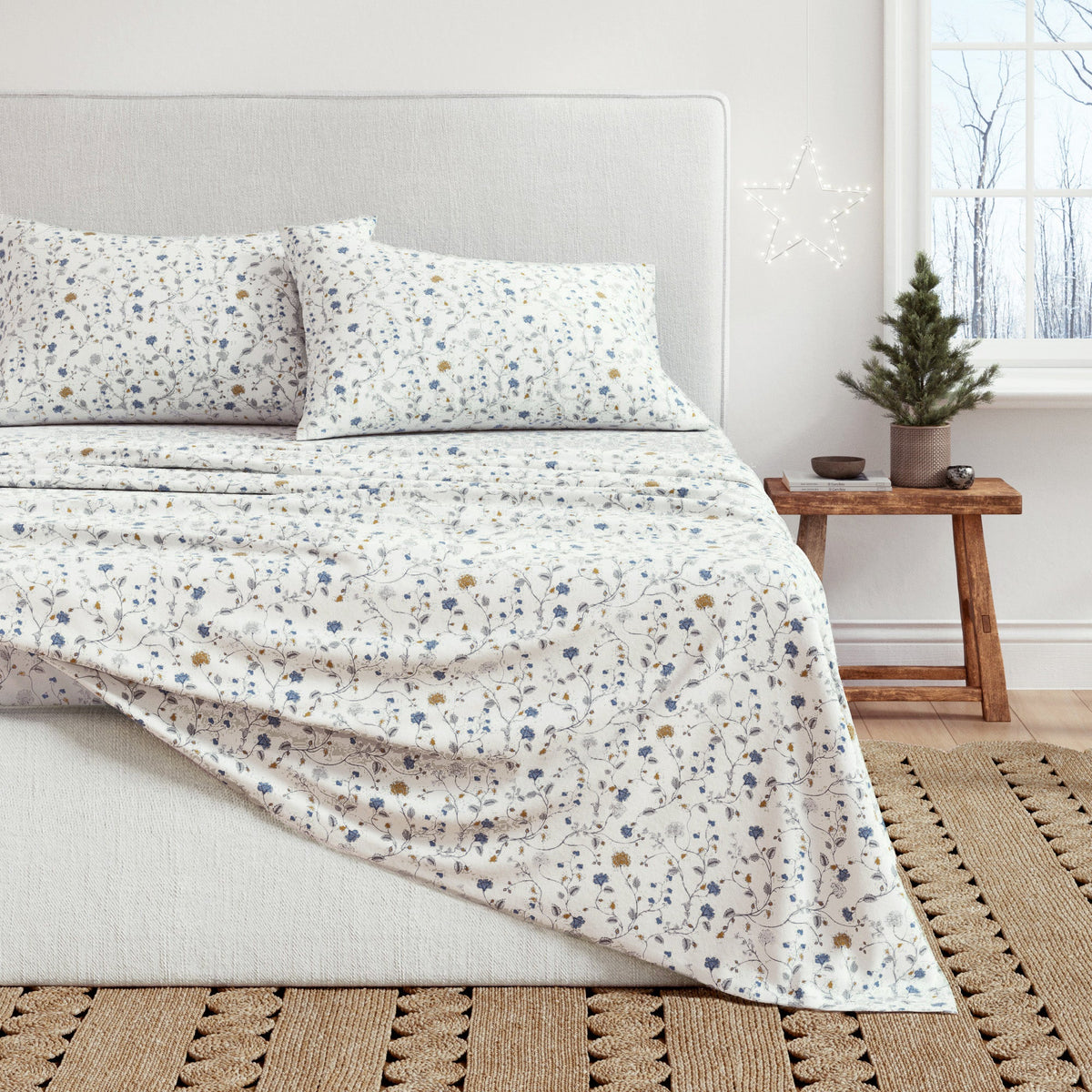 Turkish Cotton Flannel Sheet Set with Floral Prints - Winter Collectio ...